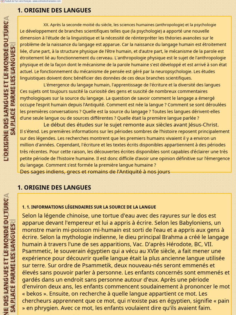 Origine des langues et théories linguistiques | PDF