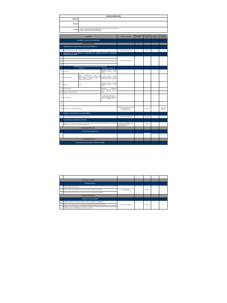Modelo Plan de Inspeccion | PDF