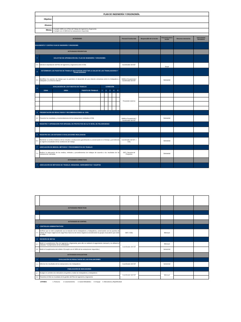 MODELO PLAN INGENIERIA Y ERGONOMIA | PDF | Factores humanos y ergonomía | Ingeniería