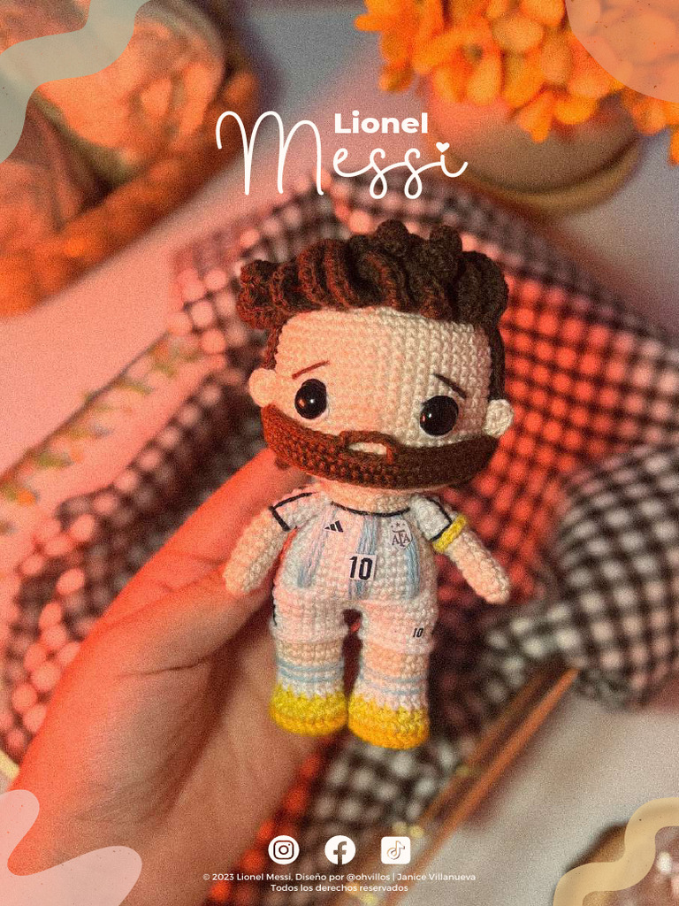 Amigurumi de Messi: Patrón y Guía | PDF | Amigurumi | Tejidos