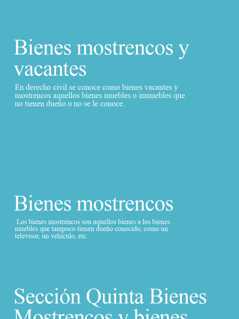 Bienes Mostrencos y Vacantes | PDF