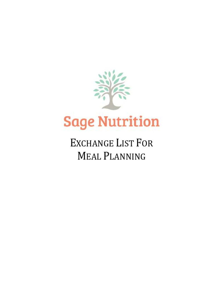 Exchange List For Meal Planning Packet 2020 8 | PDF | Sauce | Fruit