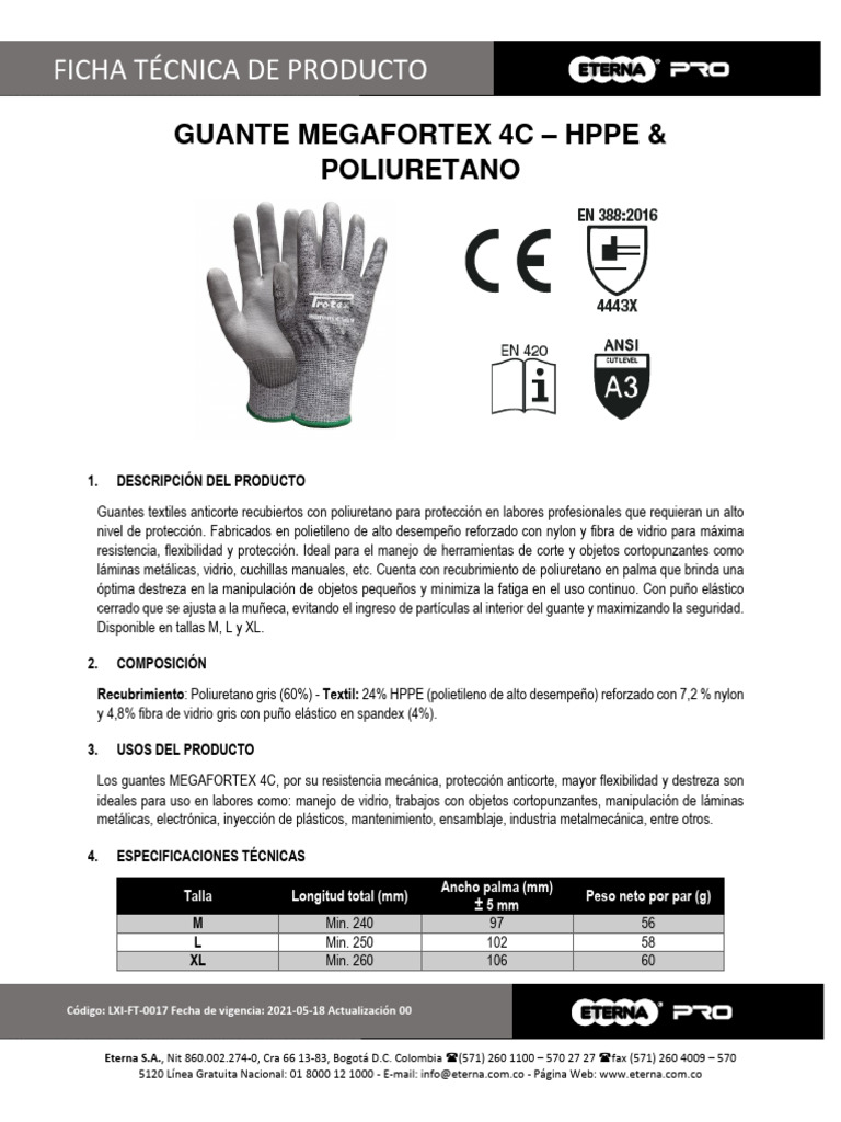 Guante Anticorte Poliuretano Protex | PDF