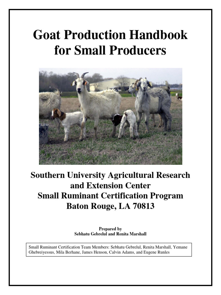 Small Ruminant Handbook Final | PDF | Goat | Meat