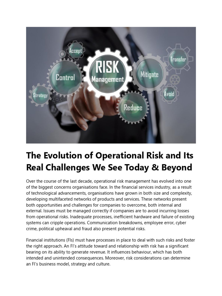 The Evolution of Operational Risk | PDF