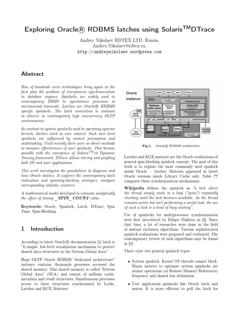 Exploring Latches | PDF | Databases | Thread (Computing)