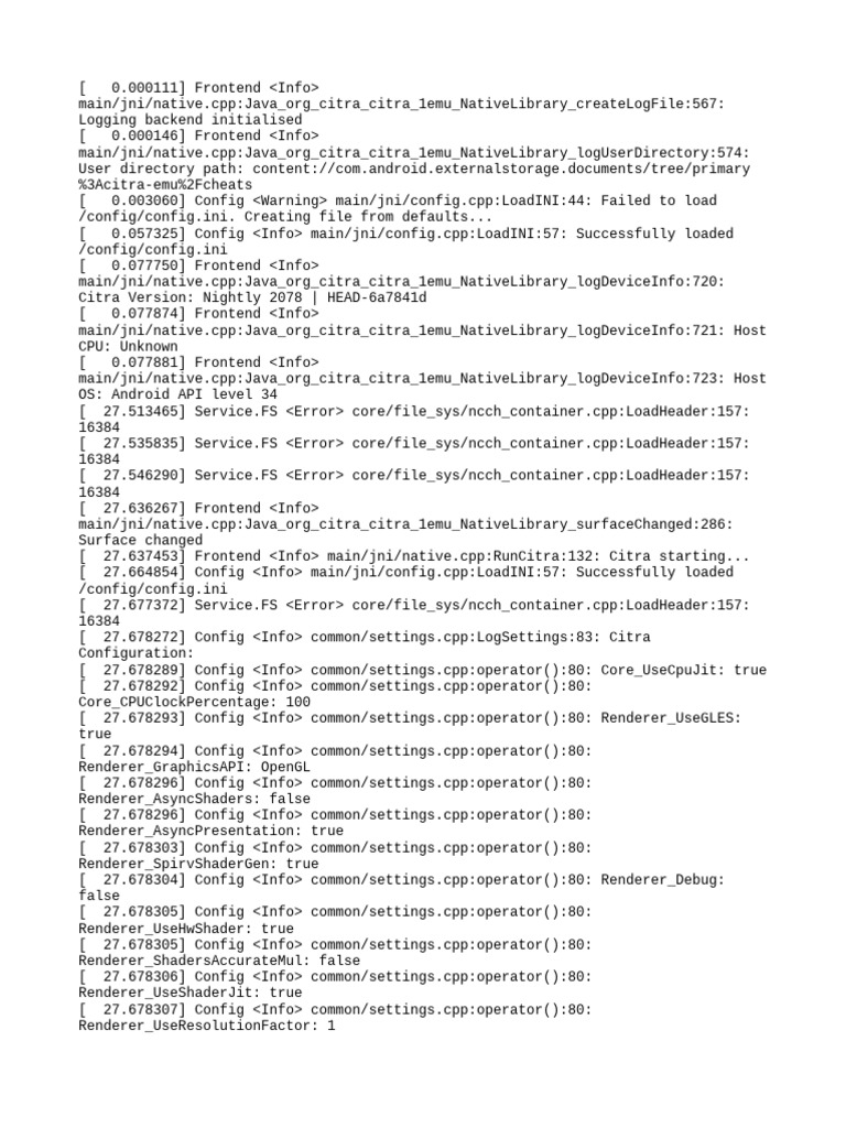 Citra Log - Txt.old | PDF | Operating System Technology | Information Technology