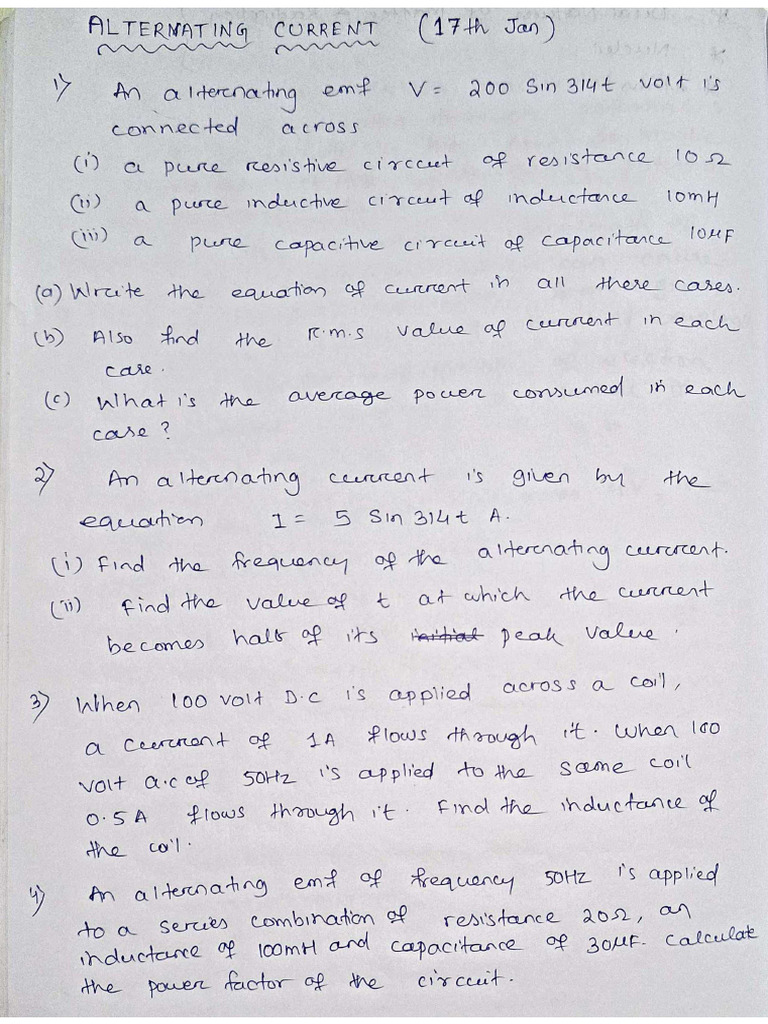 Alternating Current-1 | PDF