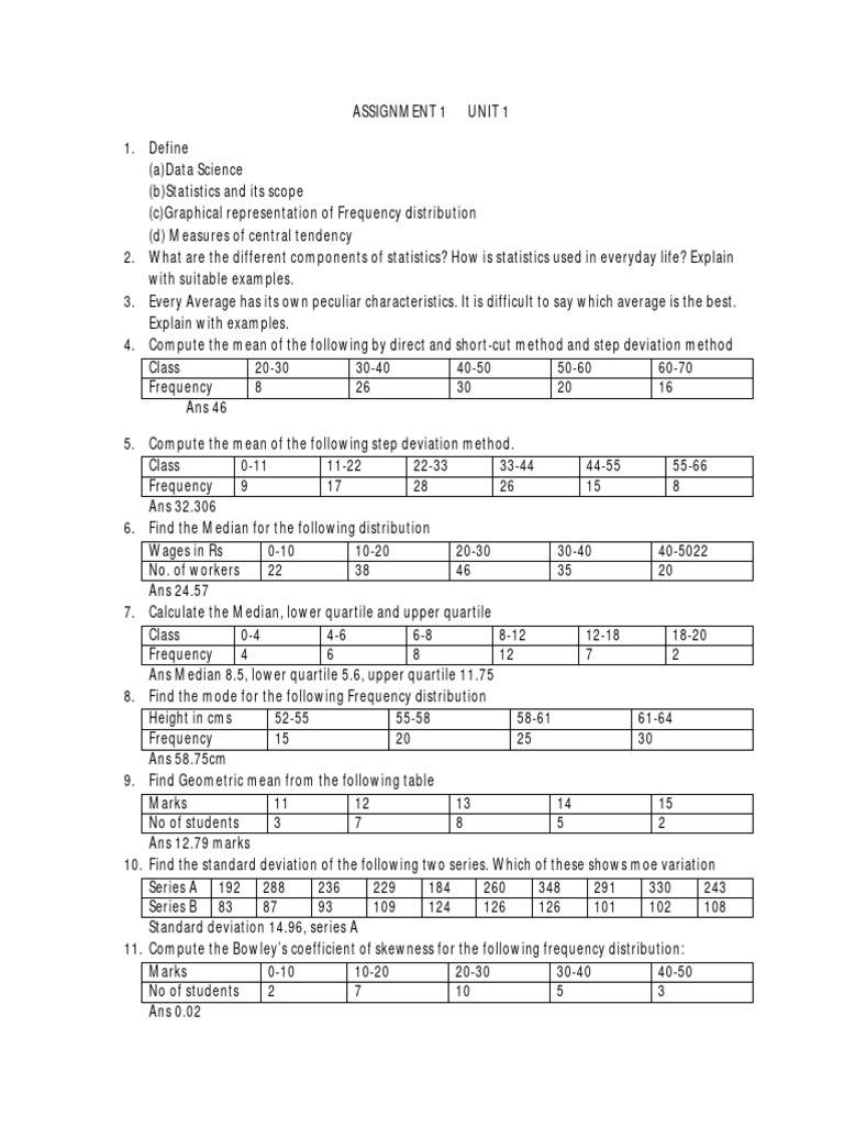 Assignment 1 AIDS | PDF | Mean | Skewness