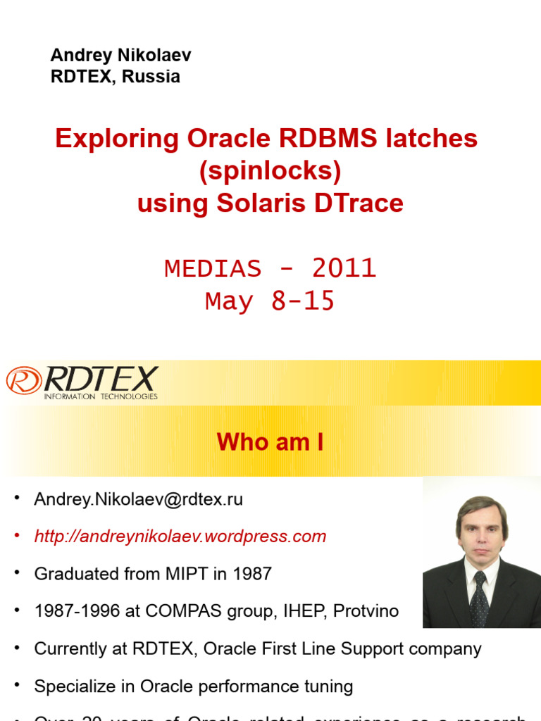 Exploring The Oracle Latches Pdf Databases Software Development