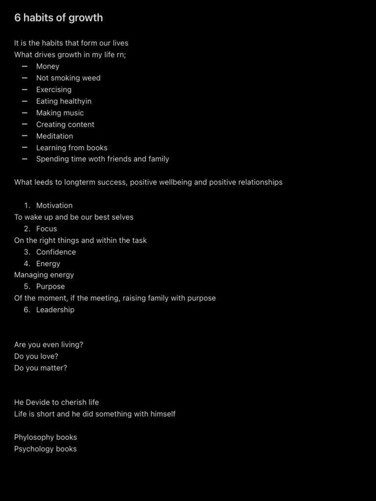 6 Habits of Growth | PDF | Psychology