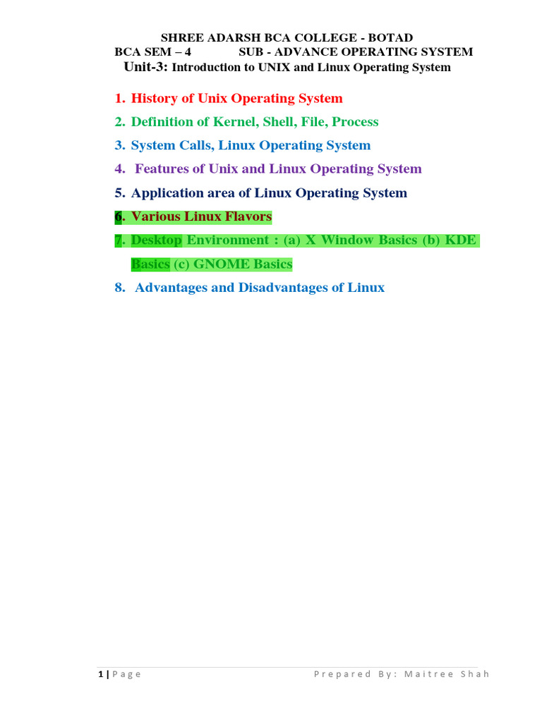 Unit-3 Unix&Linux OS Maitree Shah1111 | PDF
