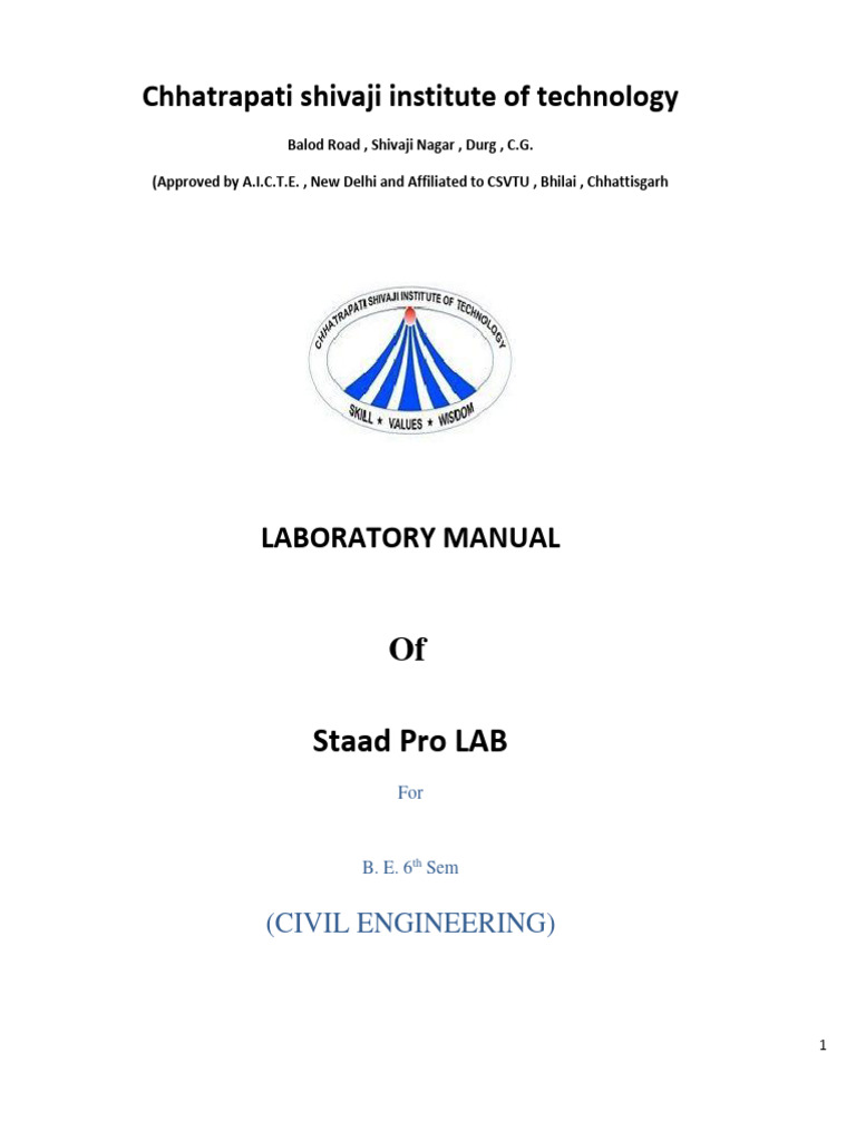 Staad Structure Lab Manual | PDF | Beam (Structure) | Reinforced Concrete
