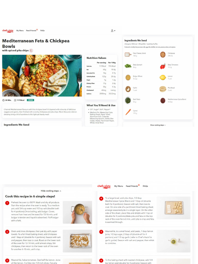 Mediterranean Feta & Chickpea Bowls | PDF