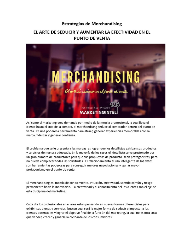 TIPOS DE MERCHANDISING | PDF