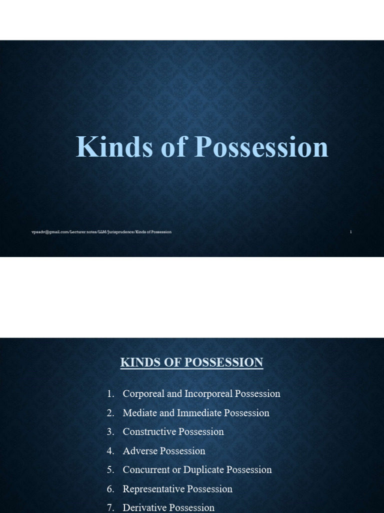 Kinds of Possession LL M II 29-4 | PDF | Justice | Crime & Violence