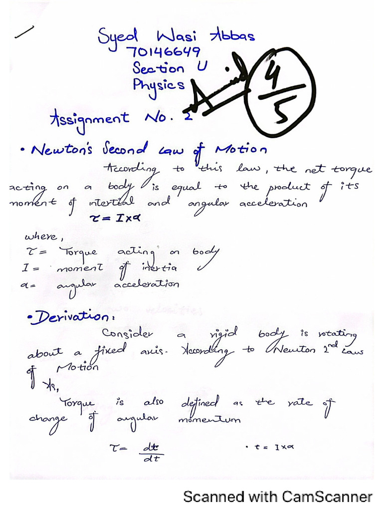 Physics Assignment 2 | PDF