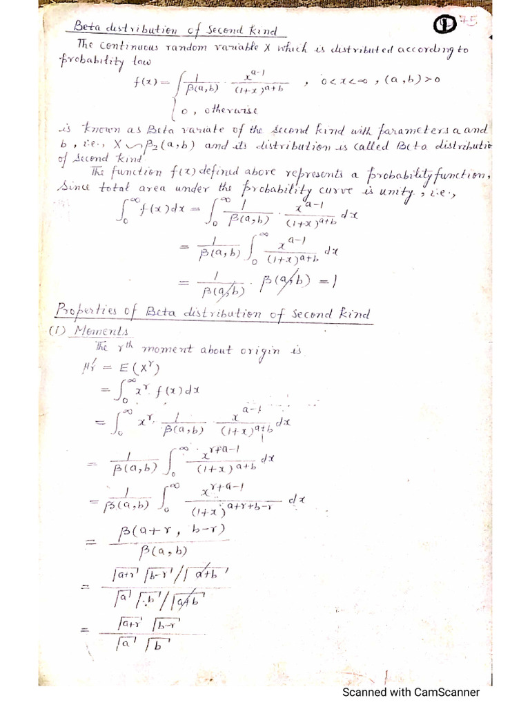 Beta Distribution of Second Kind | PDF