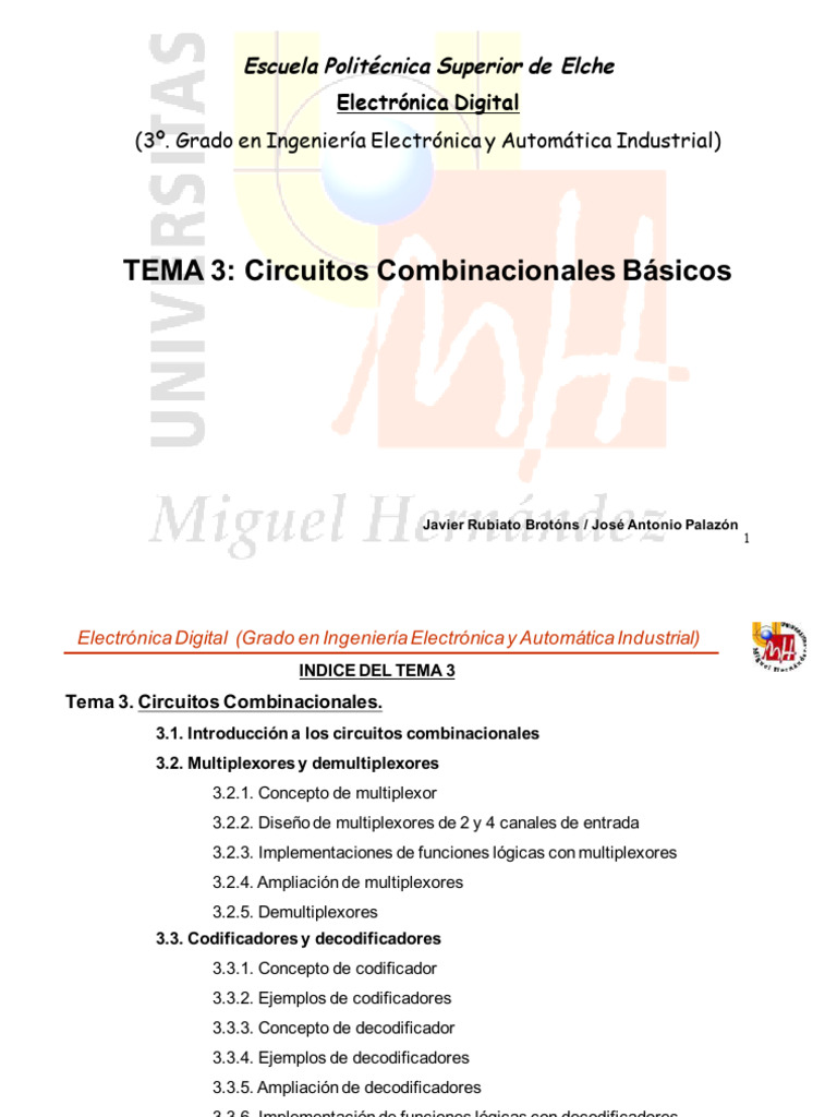 Tema 3_Circuitos Combinacionales Basicos_2020-2021 | PDF