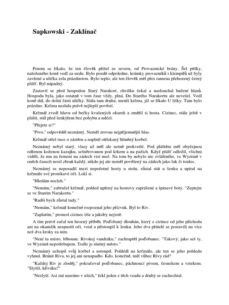 Sapkowski Zaklinac | PDF