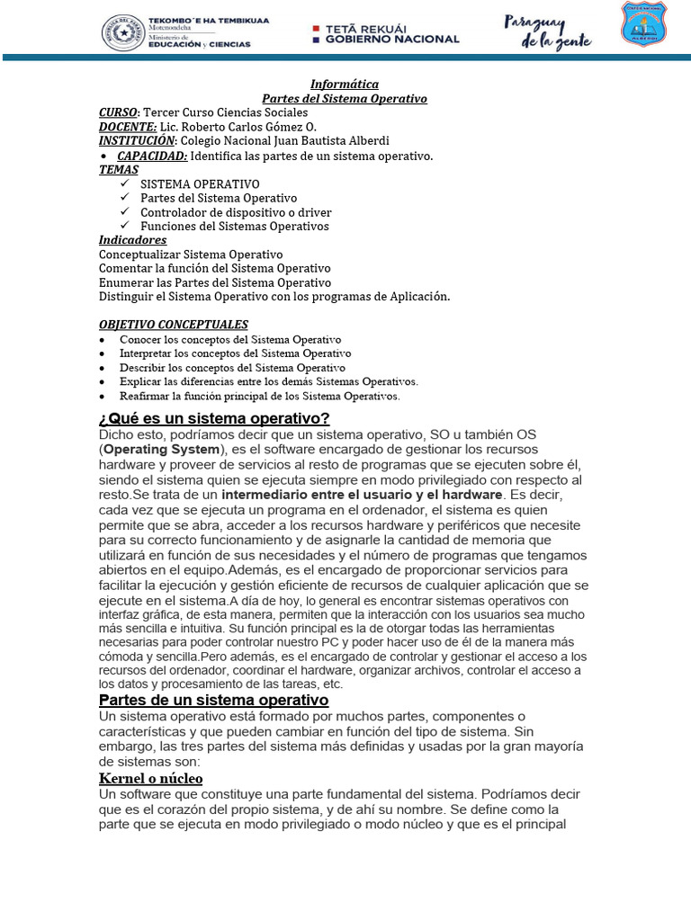 Sistema Operativo Unidad IV | PDF | Sistema operativo | Hardware de la computadora