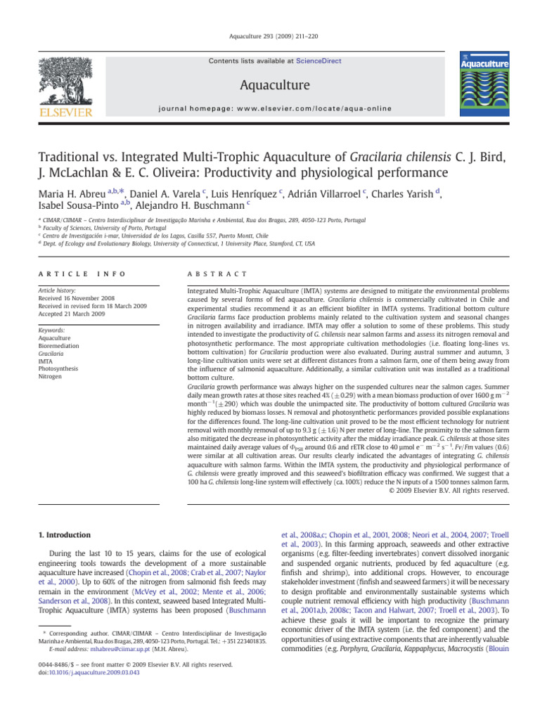 Abreu Et Al. - 2009 - Traditional vs. Integrated Multi-Trophic ...