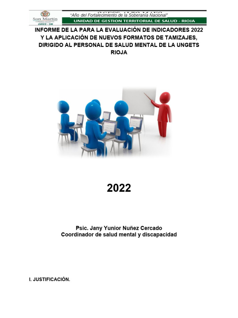 Informe Plan de Capacitación en Tamizaje Vif en Ee - Ss | PDF | Salud ...