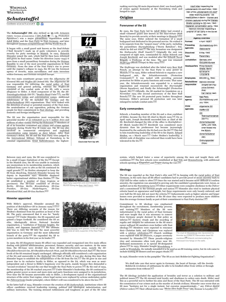 Schutzstaffel - Wikipedia | PDF | Schutzstaffel | Heinrich Himmler