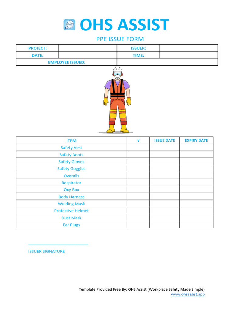 PPE Issue Form Template | PDF