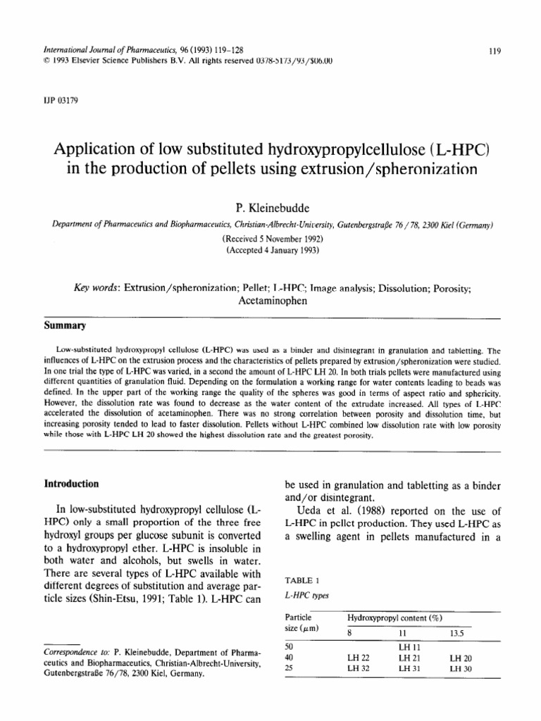 Kleinebudde 1993 | PDF | Extrusion | Porosity