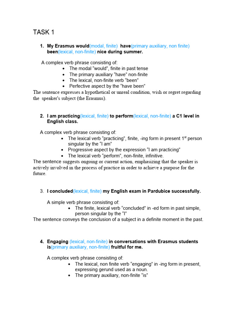 Task 1 (Final Writting) | PDF | Verb | Grammatical Tense