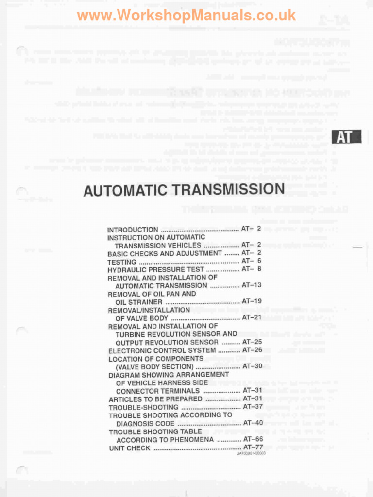 Daihatsu Terios Section at - Automatic Transmission | PDF | Wheeled ...