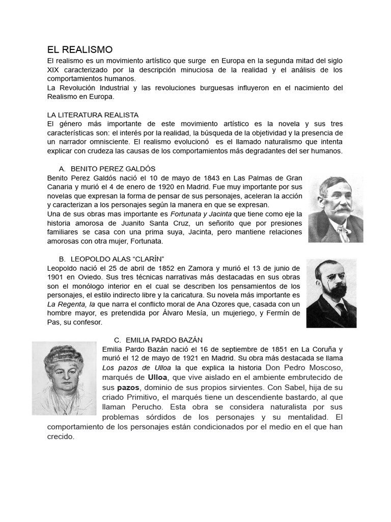El Realismo | PDF | Realismo literario