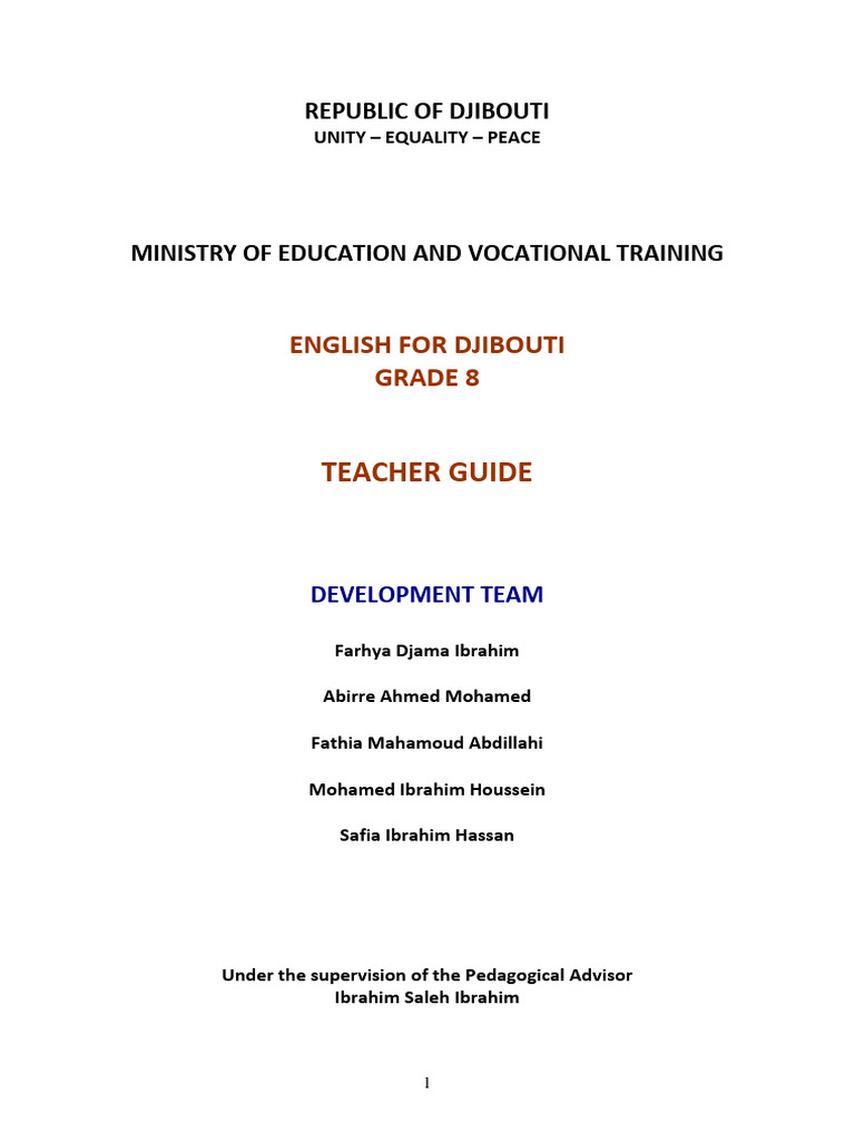 G8 English Teacher's Guide-1 | PDF | Teachers | Ellipsis