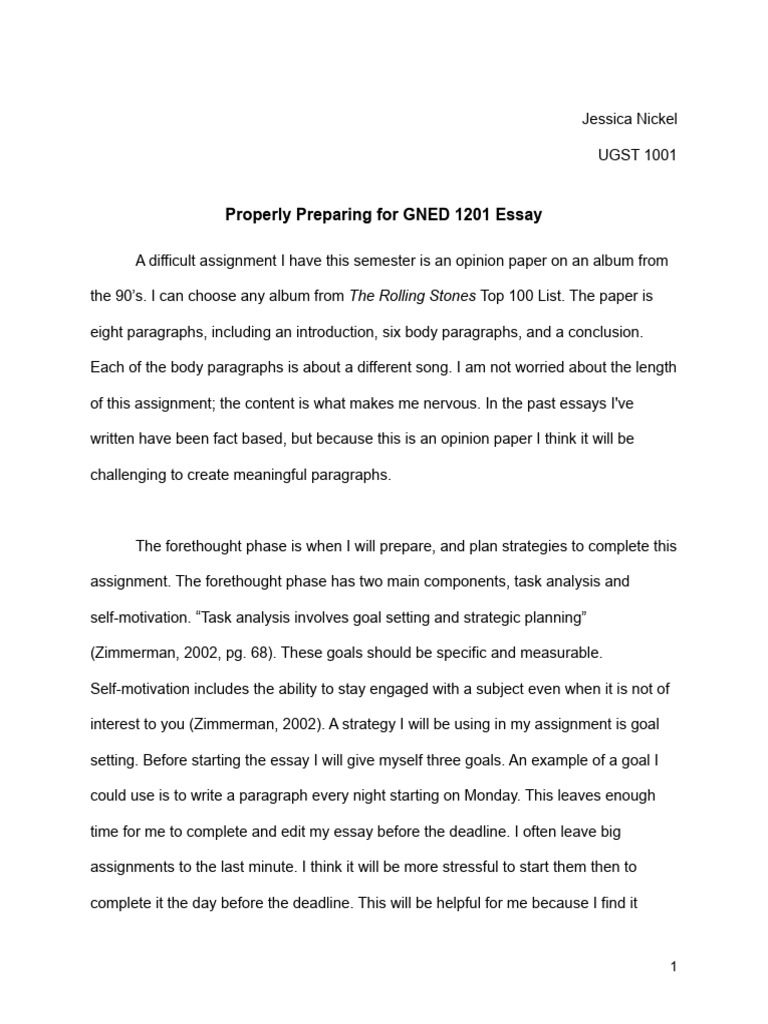 UGST 1001 - Self-Regulation Reflection | Download Free PDF | Self ...