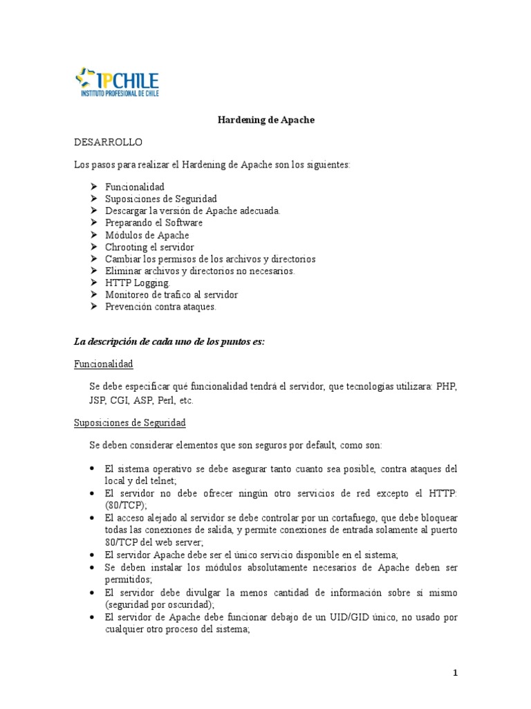 Hardening de Apache | PDF | Servidor HTTP Apache | Servidor (Computación)