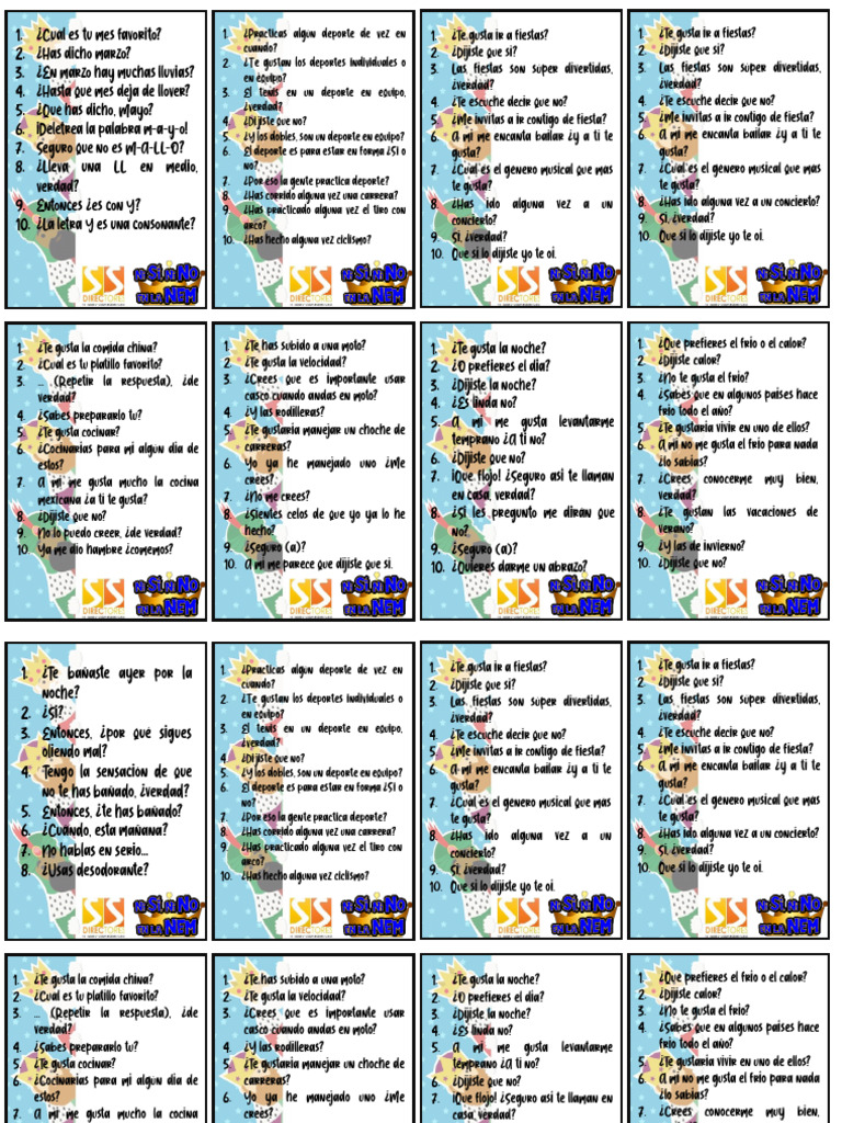 Ni Sí, Ni No de La NEM Tarjetas | PDF | Evaluación | Aprendizaje