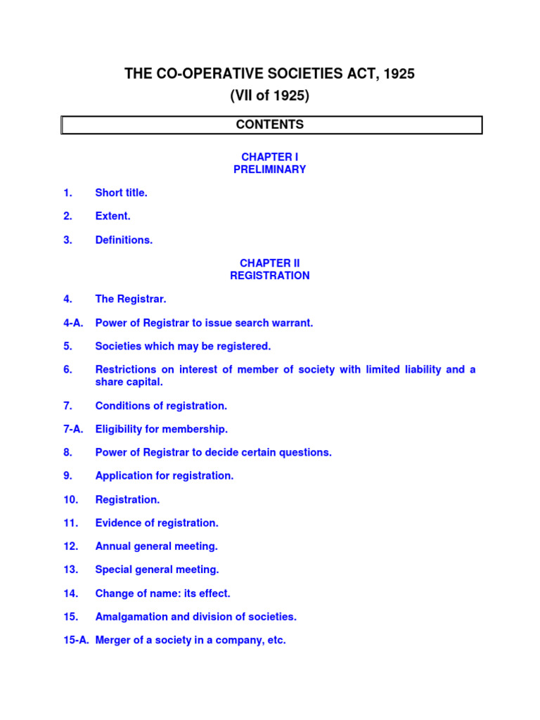 The Co-Operative Societies Act, 1925 | PDF | Liquidation | Audit