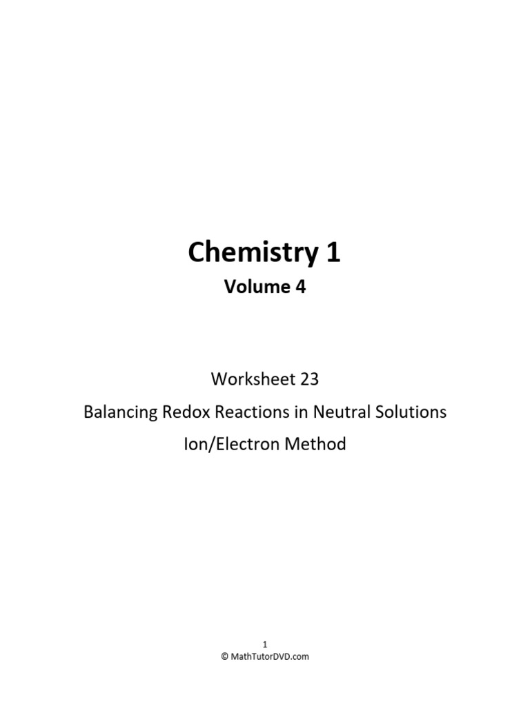 Balancing Redox Reactions Guide | PDF | Redox | Chemical Compounds