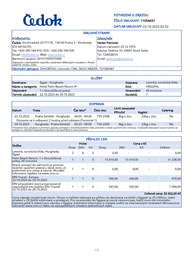 CEDOK Rezervovat 11054431 | PDF