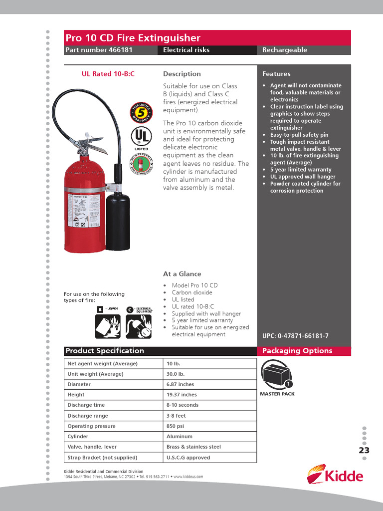 Kidde-Extintor 10 CO2 | PDF | Chemistry | Manufactured Goods