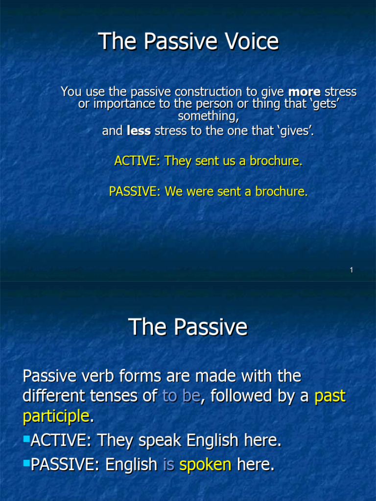 Passive | PDF | Verb | Grammatical Tense