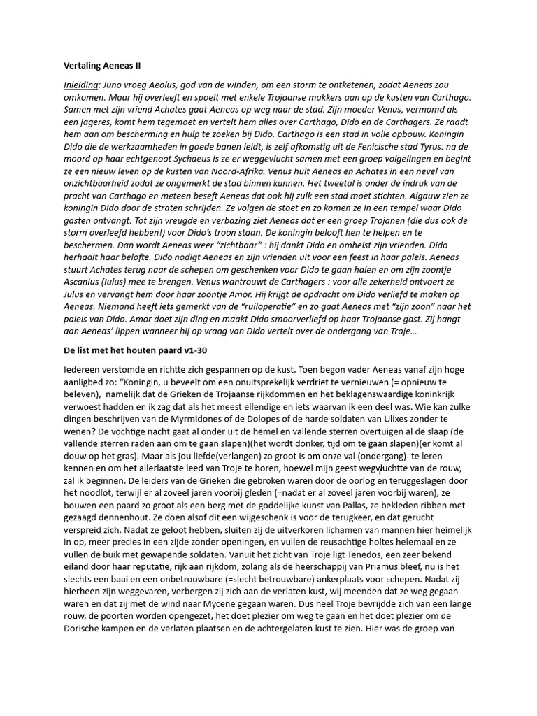 Vertaling Aeneïs II | PDF