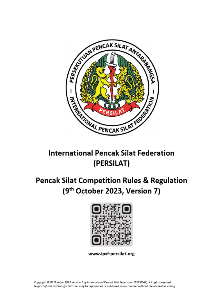 1 - Pencak Silat Competition Rules and Regulations Ver 7 (09!10!2023 6.7) | PDF