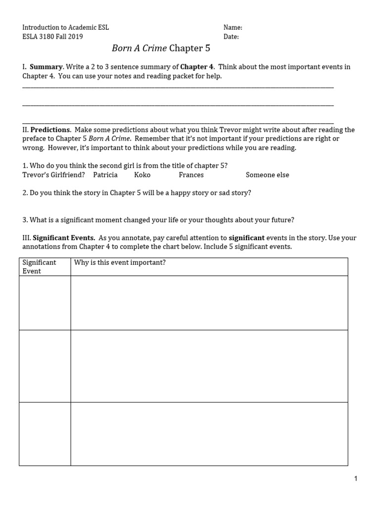 Chapter 5 Analysis of Born A Crime | PDF