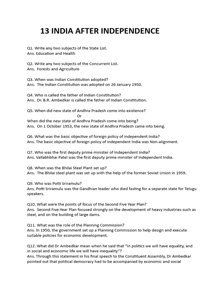 13 India After Independence | PDF | Dalit | Mahatma Gandhi