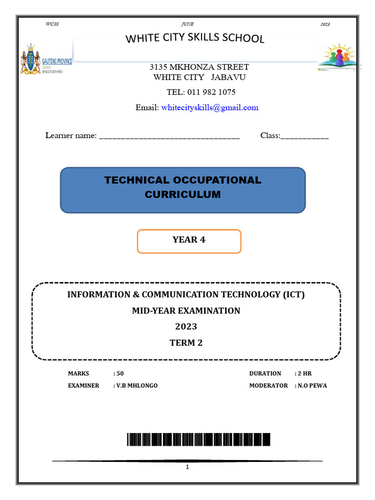 YEAR 4 ICT JUNE EXAM | PDF | Computer Hardware | Computer Keyboard