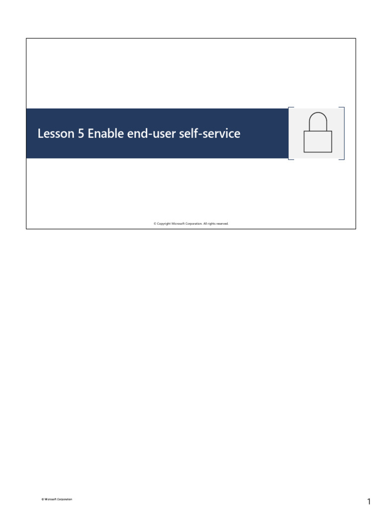 Lesson 5 Enable End-User Self-Service | PDF | Password | Software