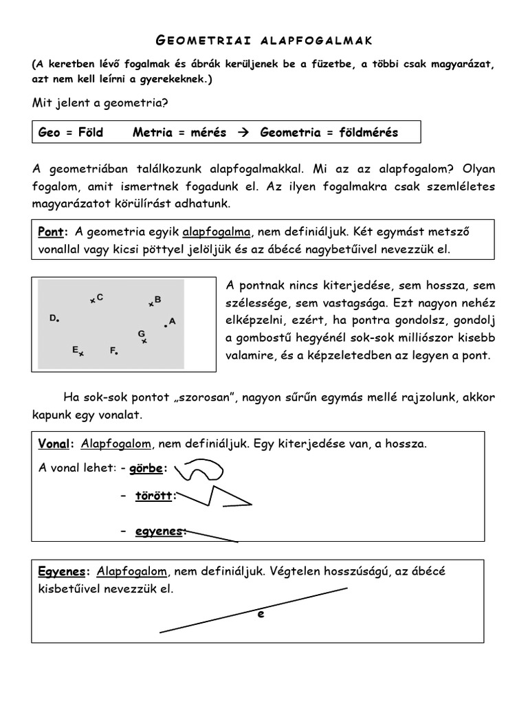 Geometriai Alapfogalmak | PDF