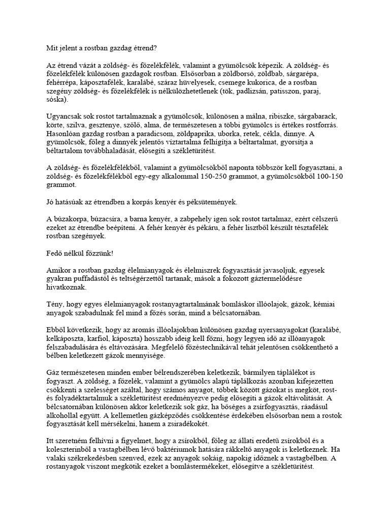 Mit Jelent A Rostban Gazdag Étrend | PDF Mit Jelent A Rostban Gazdag Étrend | PDF
